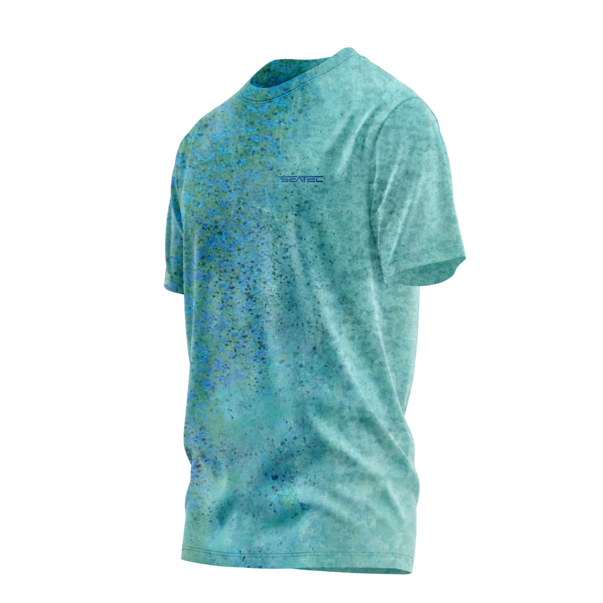 Seatec Blue Trevally Sport Tec Crew Performance Sun Shirt, Short Sleeve ...